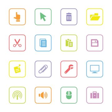 Set Of Round Web Icons With Flat Blank Buttons And Shadows Vector Satin Set Smooth PNG And