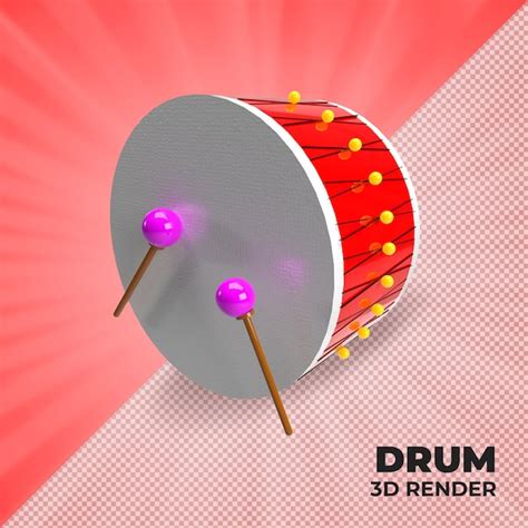Premium Psd Psd Drum 3d Render Post Template