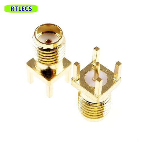 10 Pcs SMA 커넥터 잭 암 소켓 50 옴 보드 에지 엔드 시작 솔더 RP SMA 동축 RF 커넥터 커넥터