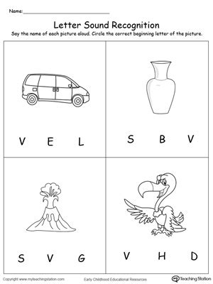 Free Beginning Sound Of The Letter V Myteachingstation Com