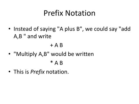 Ppt Polish Notation Prefix Postfix Infix Notation Powerpoint