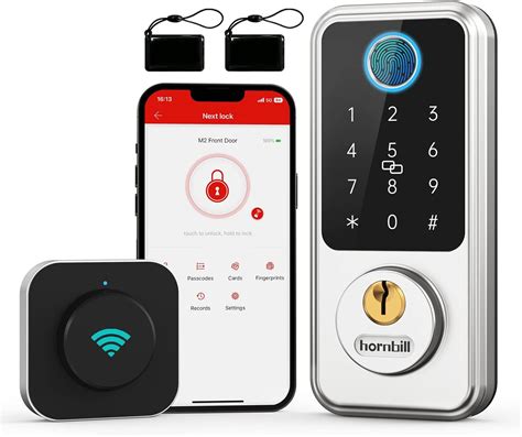 Hornbill Wi Fi Smart Lock With Fingerprint Smart Deadbolt Keypad Door Lock Keyless Entry Smart