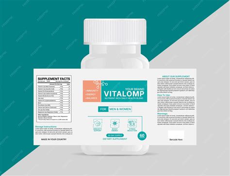 Vitalomp Supplement Label Template Premium Vector