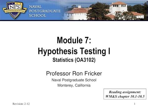 pdf module 7 hypothesis testing i naval postgraduate schoolfaculty