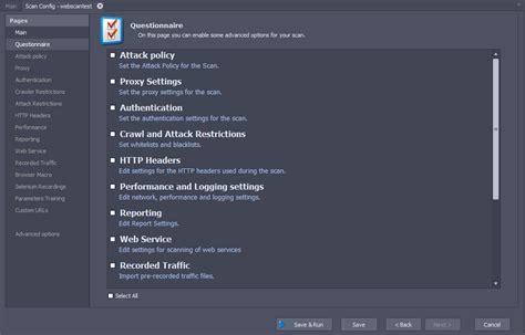 Questionnaire Appspider Documentation