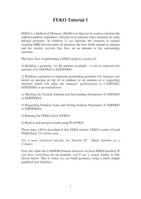 Pdf Feko Tutorial Dokumentips
