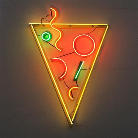 Neon Sign With Pizza Slice