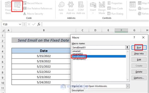 how to automatically send email from excel based on date
