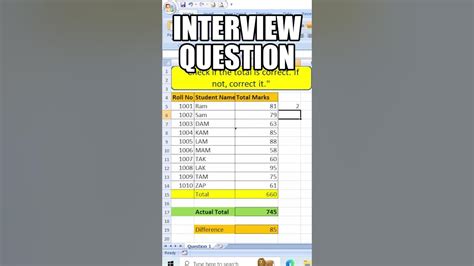 Excel Interview Question Part1 Exceltricks Youtube
