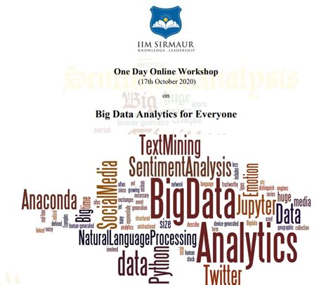 Iim Sirmaur Organizes One Day Workshop On Big Data Analytics Iim