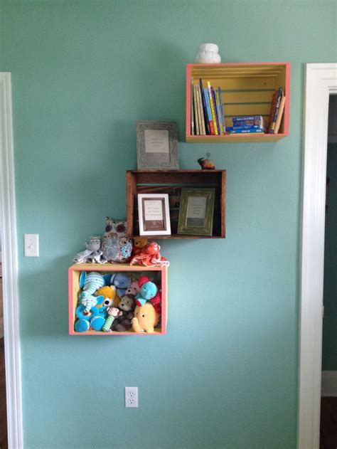 Milk Crates Turned Storage Laylas Nursery Floating Shelves Milk