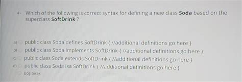 Solved Which Of The Following Is Correct Syntax For