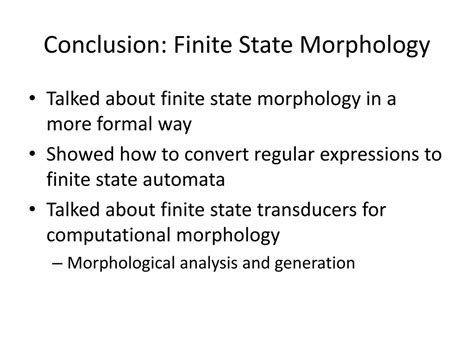 PPT Finite State Morphology PowerPoint Presentation Free Download ID 8820255