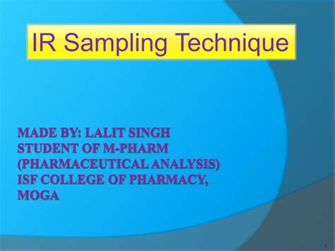 IR Sampling Technique Lalit PPTX