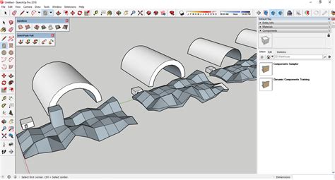 Sketchup Extrude Curve Face With Joint Push Pull Youtube
