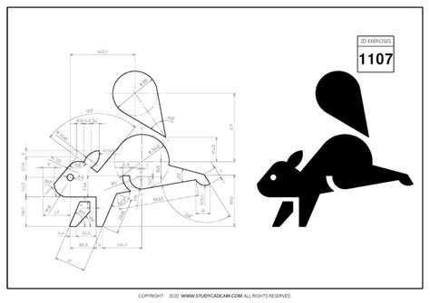 D CAD EXERCISES STUDYCADCAM Autocad Drawing Technical Drawing Mechanical Engineering