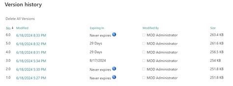 optimize sharepoint storage with version history limits