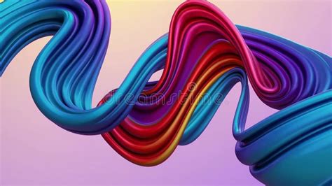 Colorful Abstract Wave Sculpture Vibrant Flowing Ribbons Modern Art And Creativity Concept