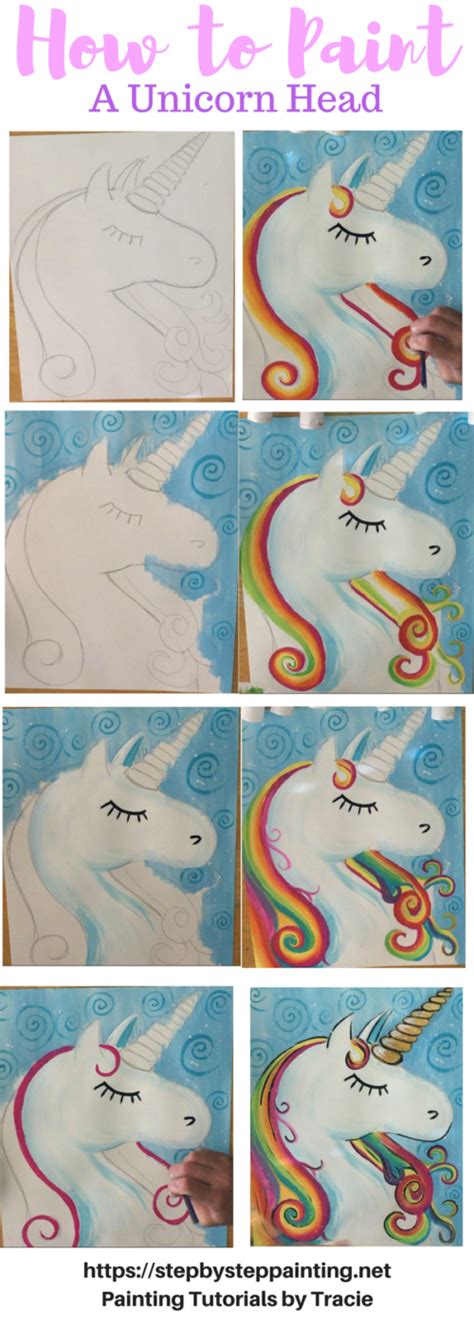 How To Paint A Rainbow Unicorn Easy Step By Step Painting