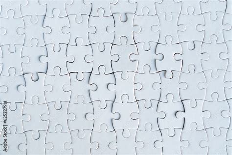 Jigsaw Puzzle White Color Puzzle Pieces Grid Success Mosaic Solution