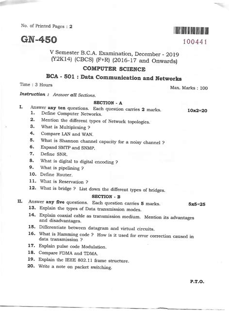 Data Communication And Networks Bachelor Of Computer Applications