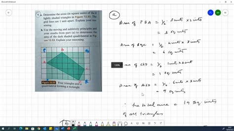 solved 7 a determine the areas in square units of the 4 lightly