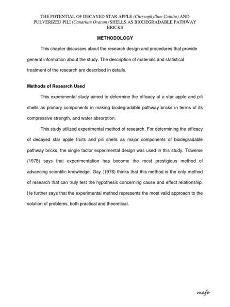 Sample Methodology Pdf Experiment Methodology