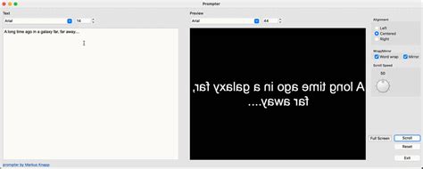 GitHub Markusk Prompter App To Create And Show Mirrored Scrolling Text For A Teleprompter