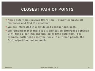 Divide And Conquer Part II Quickselect And Closest Pair Of Points PPTX