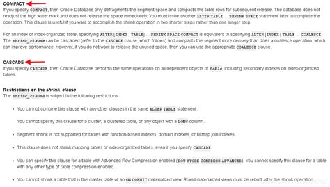 Oracle Table 碎片化消除 Shrink Spacealter Table Modify Lob Shink Space Csdn博客