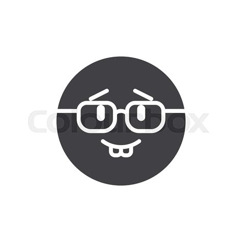 Nerd Emoticon Vector Icon Stock Vector Colourbox