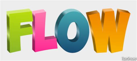 flow text effect and logo design word