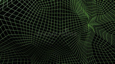 Abstract Space With Curving 3d Grid Design Cyber Mesh With Moving