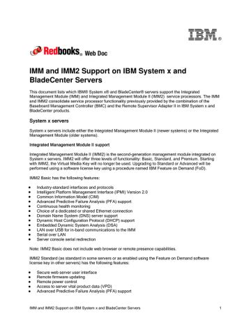 IBM IMM Advanced Upgrade Datasheet Manualzz