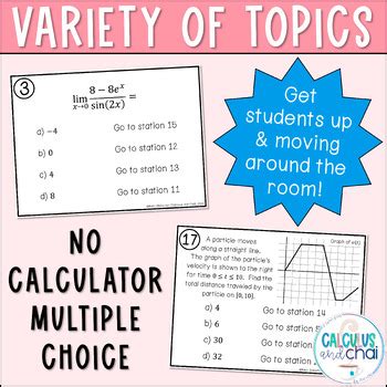 AB Calculus Multiple Choice By Calculus And Chai TPT