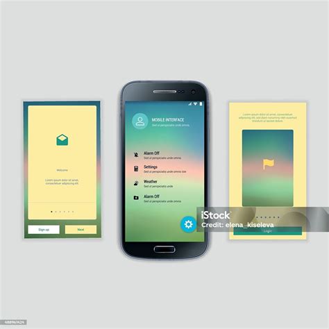 mobile screens user interface kit modern user interface ux ui stock
