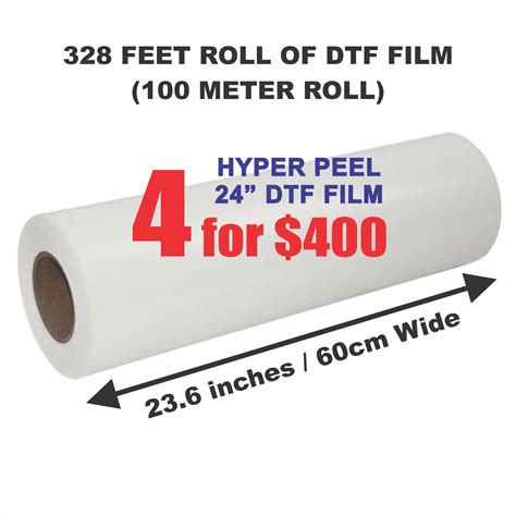 Printomize America 236” X 328 Feet Roll Of Dtf Film Double Sided
