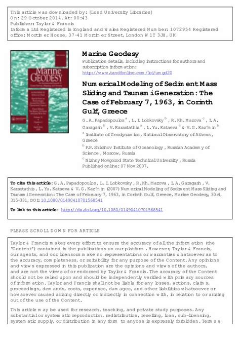 Pdf Numerical Modeling Of Sediment Mass Sliding And Tsunami