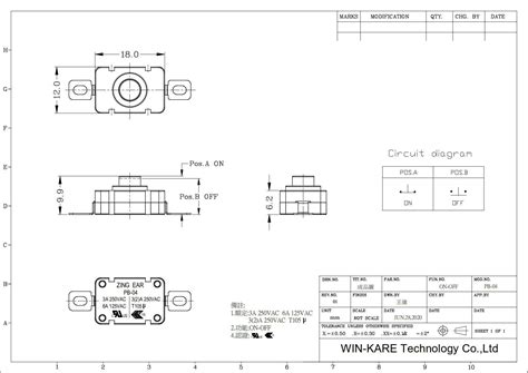 Pb 04 Model 3a 250v 6a 125v 2 Pin On Off Self Lock Pcb Micro Button Switch For Led Flashlight 0