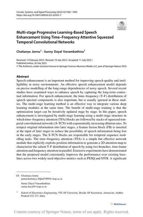Multi Stage Progressive Learning Based Speech Enhancement Using Time Frequency Attentive