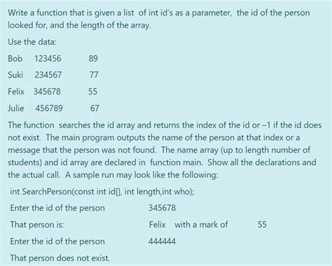 Solved Write A Function That Is Given A List Of Int Id S As Chegg Com