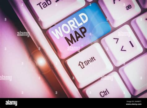 Conceptual Hand Writing Showing World Map Concept Meaning A Diagrammatic Representation Of The