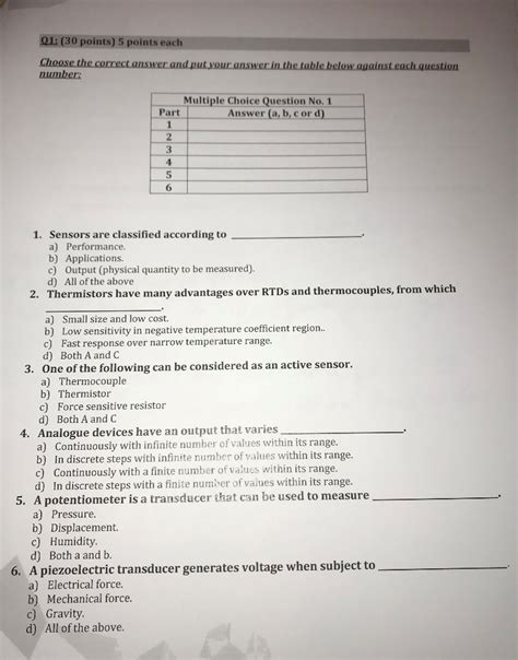 Solved Q1 30 Points 5 Points Each Choose The Correct Chegg Com