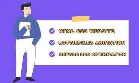 Code Or Edit Html Css Website Lottie Animation Onpage Seo By Dx