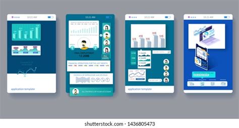 Vektor Stok Desain Aplikasi Mobile Ui Ux Gui Tanpa Royalti