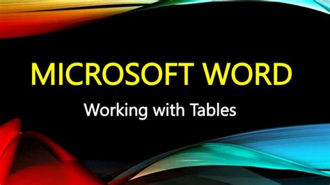 Word Table Pptx For Computer Subject Table Creation Ppt