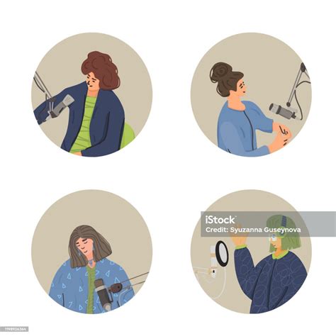 팟 캐스트 개념입니다 벡터 소셜 미디어 블로그 디자인입니다 가수에 대한 스톡 벡터 아트 및 기타 이미지 가수 공연 등장