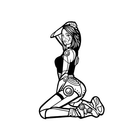 Sexy Robot Cyborg Girl Svg Svg Cut File Car Decal Svg Instant Download Printable Vector