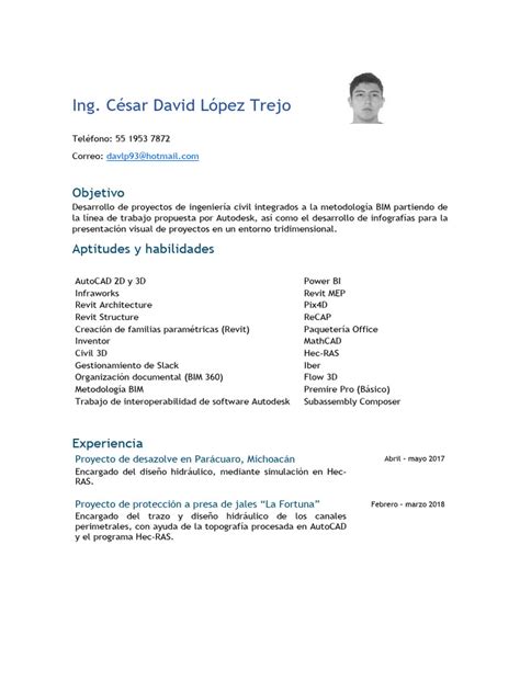 cv césar david lópez trejo 1 pdf autodesk revit cad automático