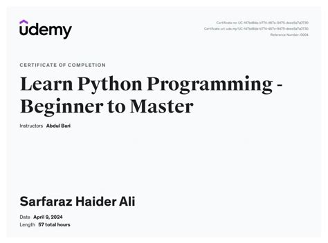 Python Udemy Learning Abdulbari Sarfaraz Haider Ali